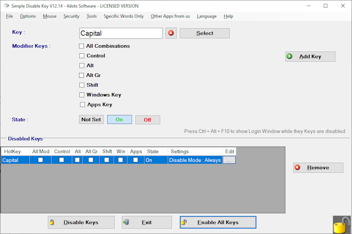 Cómo usar - Simple Disable Key - Inutilizar tecla